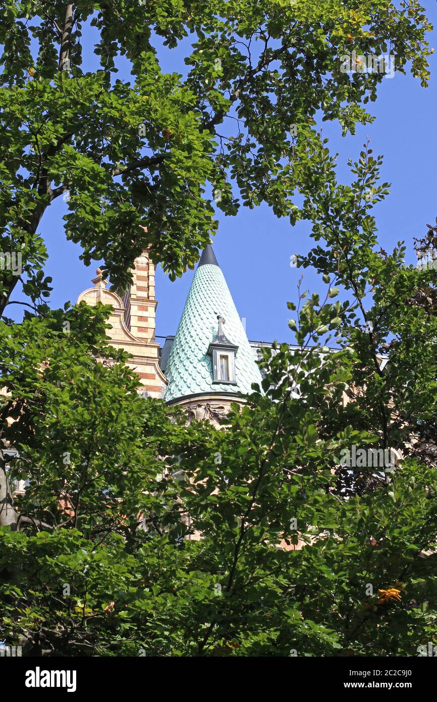Cone Roof Tower Overlooking Russell Square in London Stock Photo - Alamy