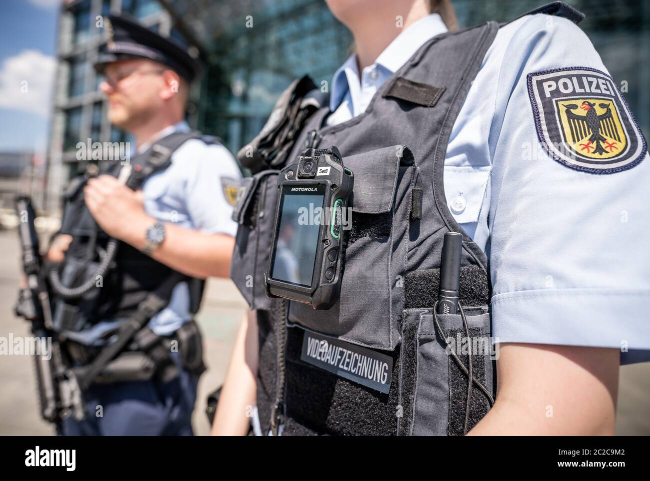 17 June 2020, Berlin: Officers of the Federal Police Station Berlin ...