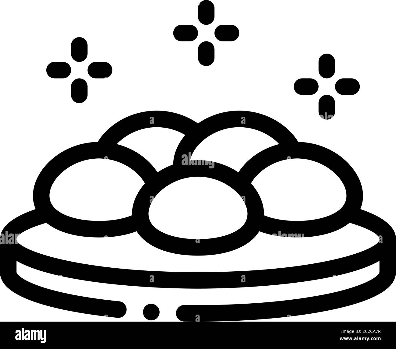 round stones on wooden board icon vector outline illustration Stock ...