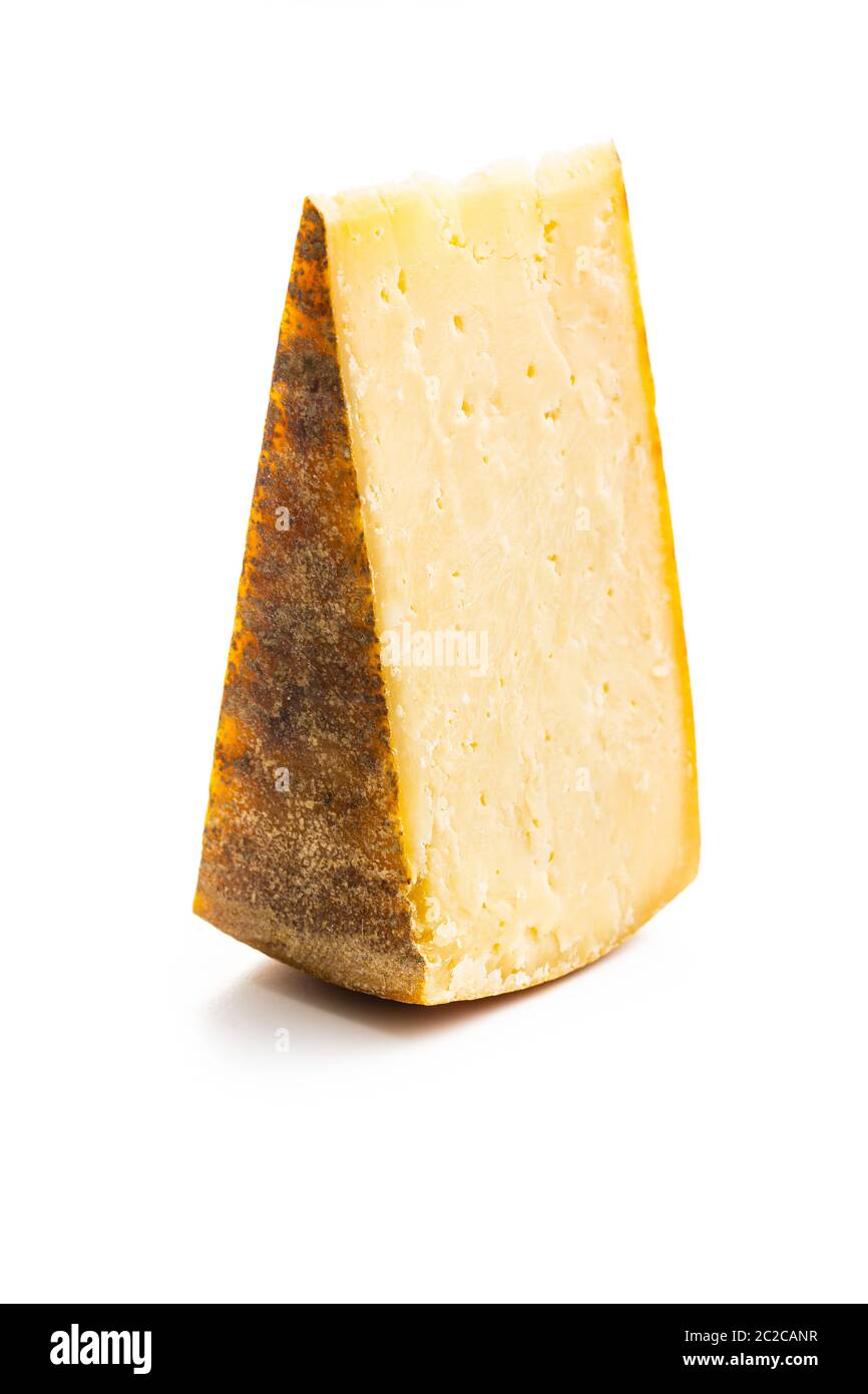 Block of tasty cheese isolated on white background Stock Photo - Alamy