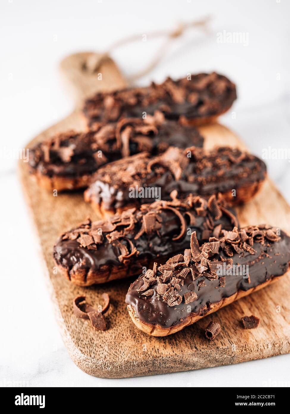 Healthy chocolate eclairs, vertical Stock Photo - Alamy