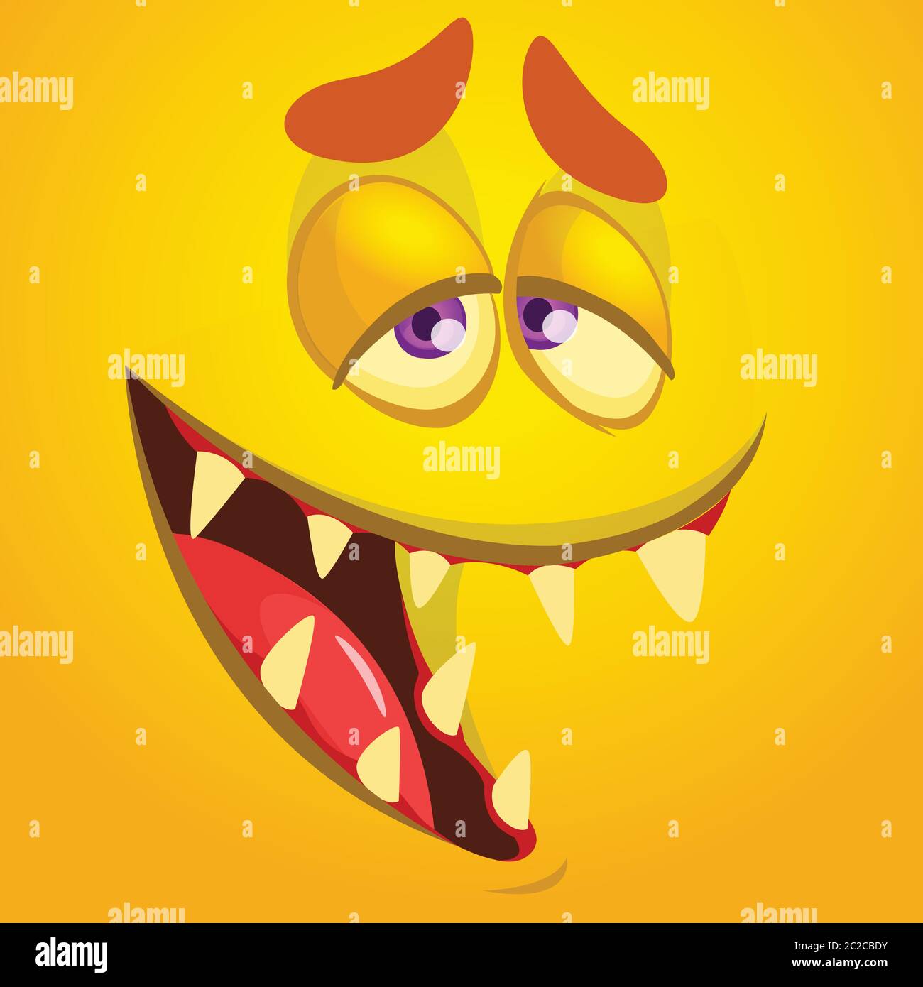 Alien face cartoon creature avatar illustration vector stock. Prints ...