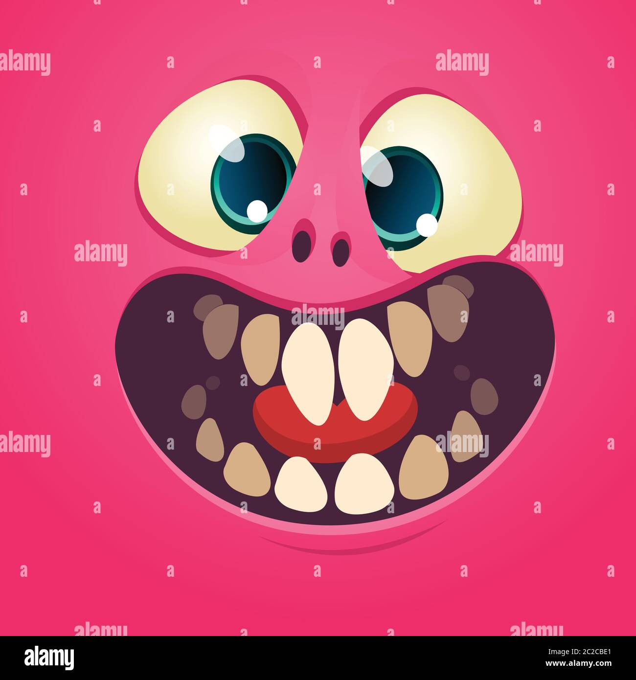 Cool cartoon monster face. Halloween vector illustration Stock Vector ...