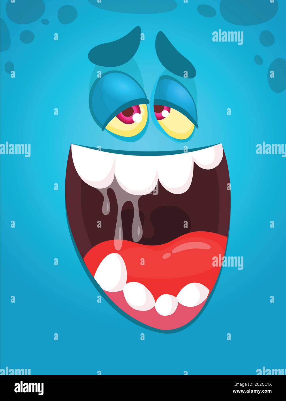 Cartoon monster face. Vector Halloween smiling monster avatar Stock ...