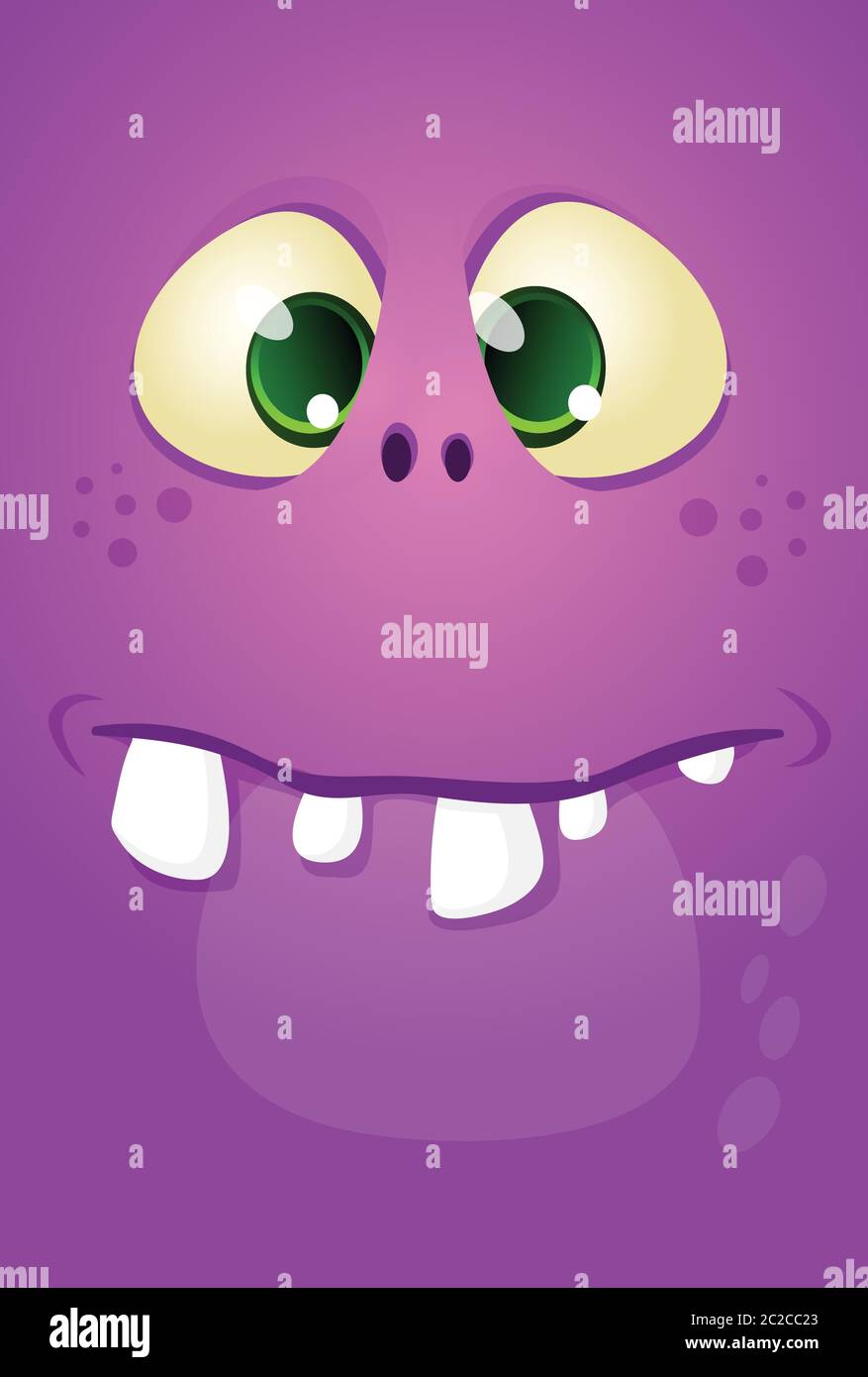 Cool cartoon monster face. Halloween vector illustration Stock Vector ...