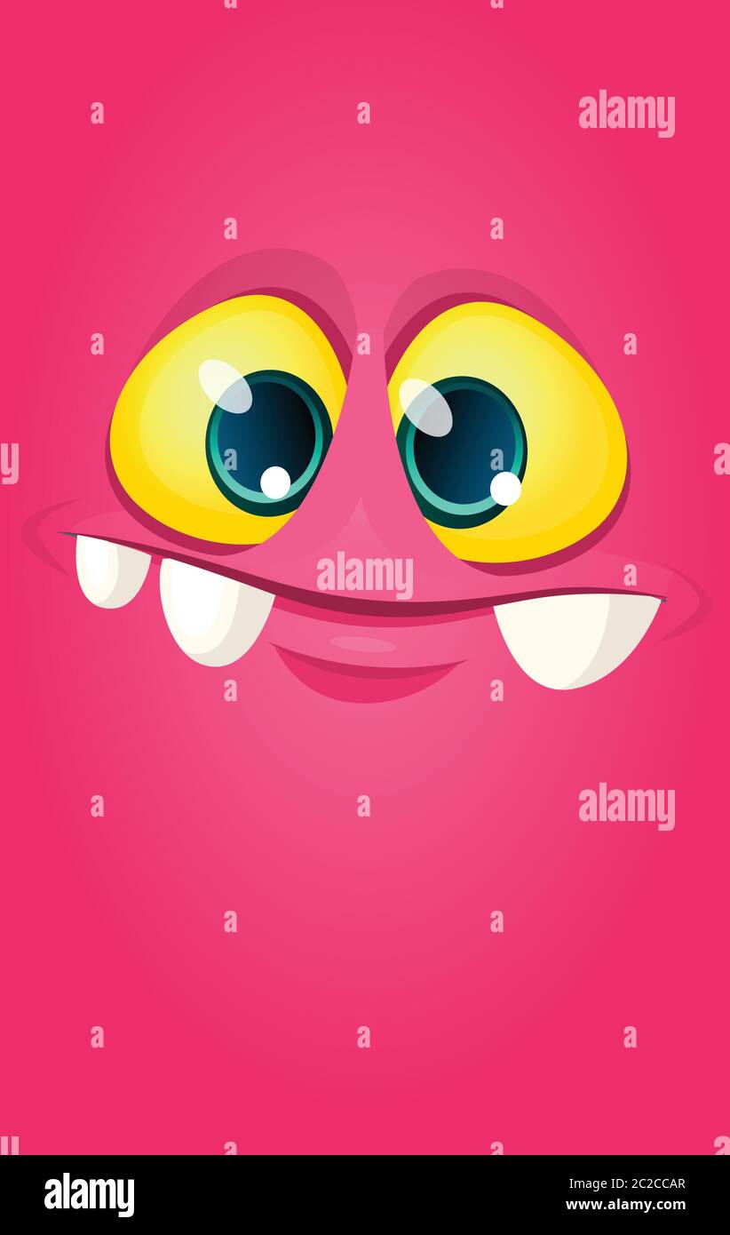 Cool cartoon monster face. Halloween vector illustration Stock Vector ...