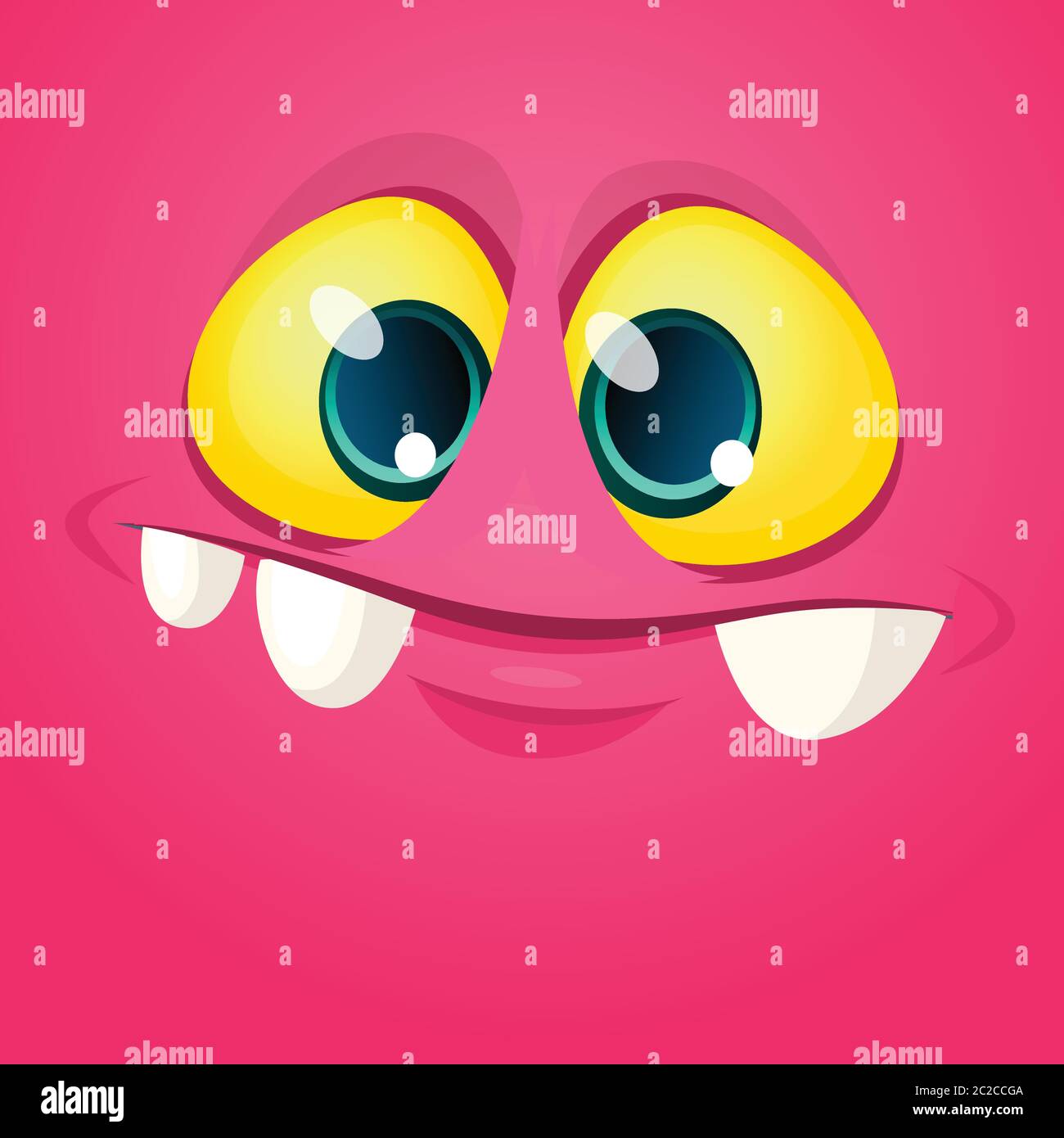 Cool cartoon monster face. Halloween vector illustration Stock Vector ...
