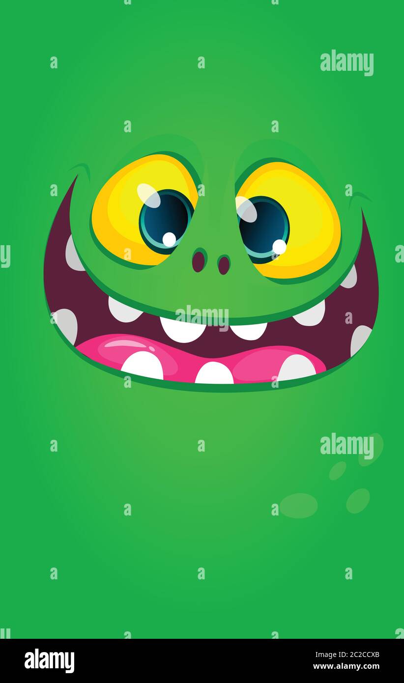 Cool cartoon monster face. Halloween vector illustration Stock Vector ...