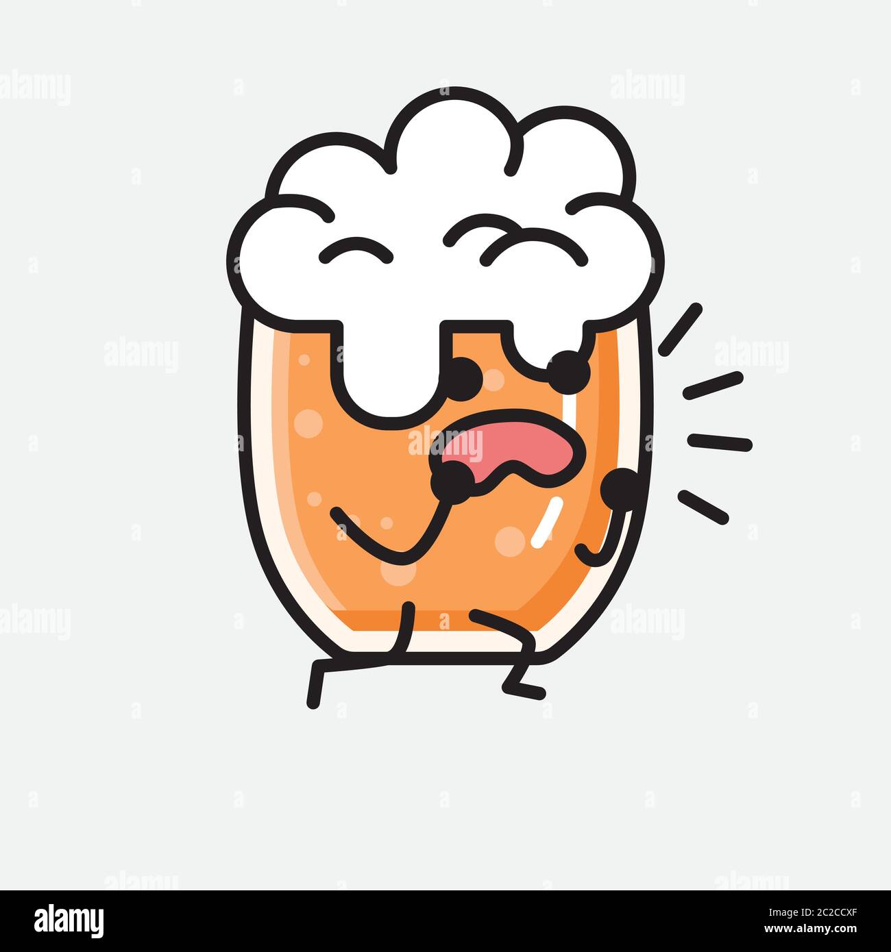 An illustration of Cute Beer Mascot Vector Character in Flat Design ...
