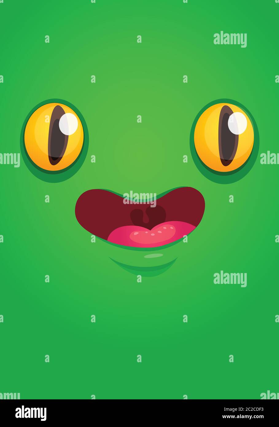 Cool cartoon monster face. Halloween vector illustration Stock Vector ...