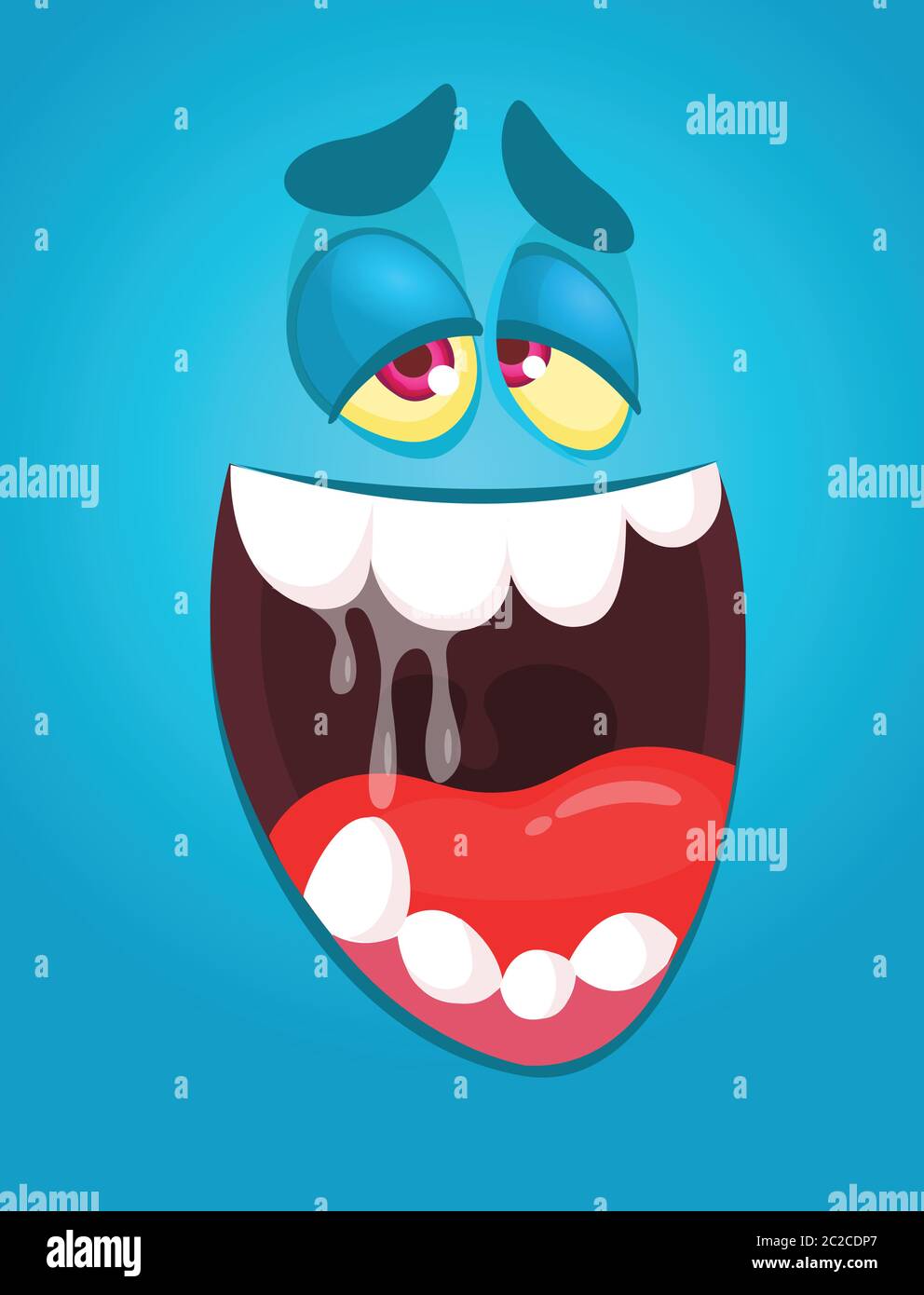 Cool cartoon monster face. Halloween vector illustration Stock Vector ...
