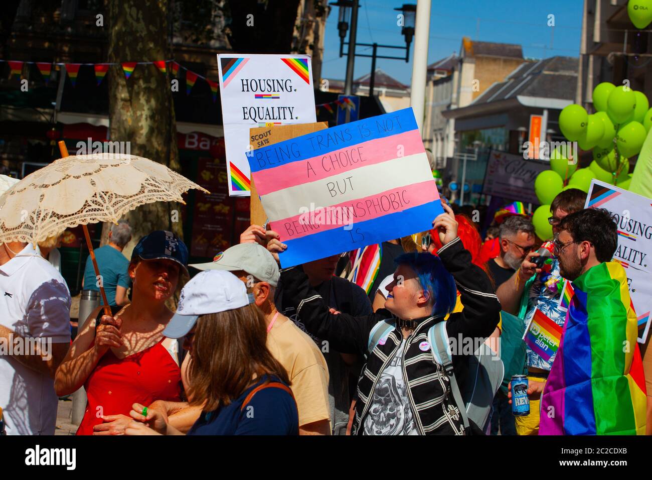 Gay pride march placard hi-res stock photography and images - Alamy