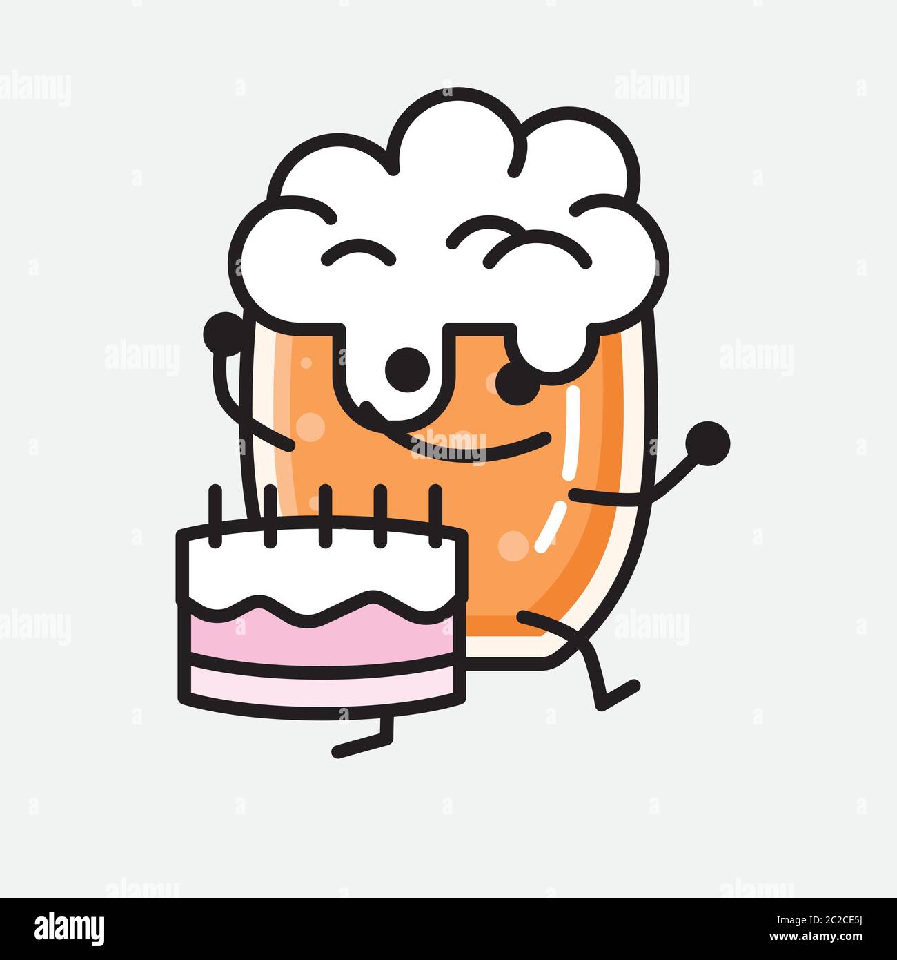 An illustration of Cute Beer Mascot Vector Character in Flat Design ...