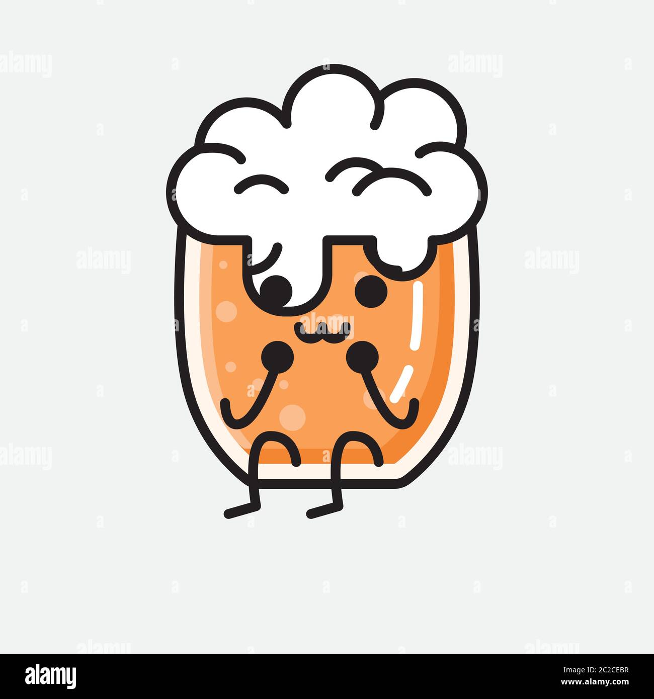 An illustration of Cute Beer Mascot Vector Character in Flat Design ...