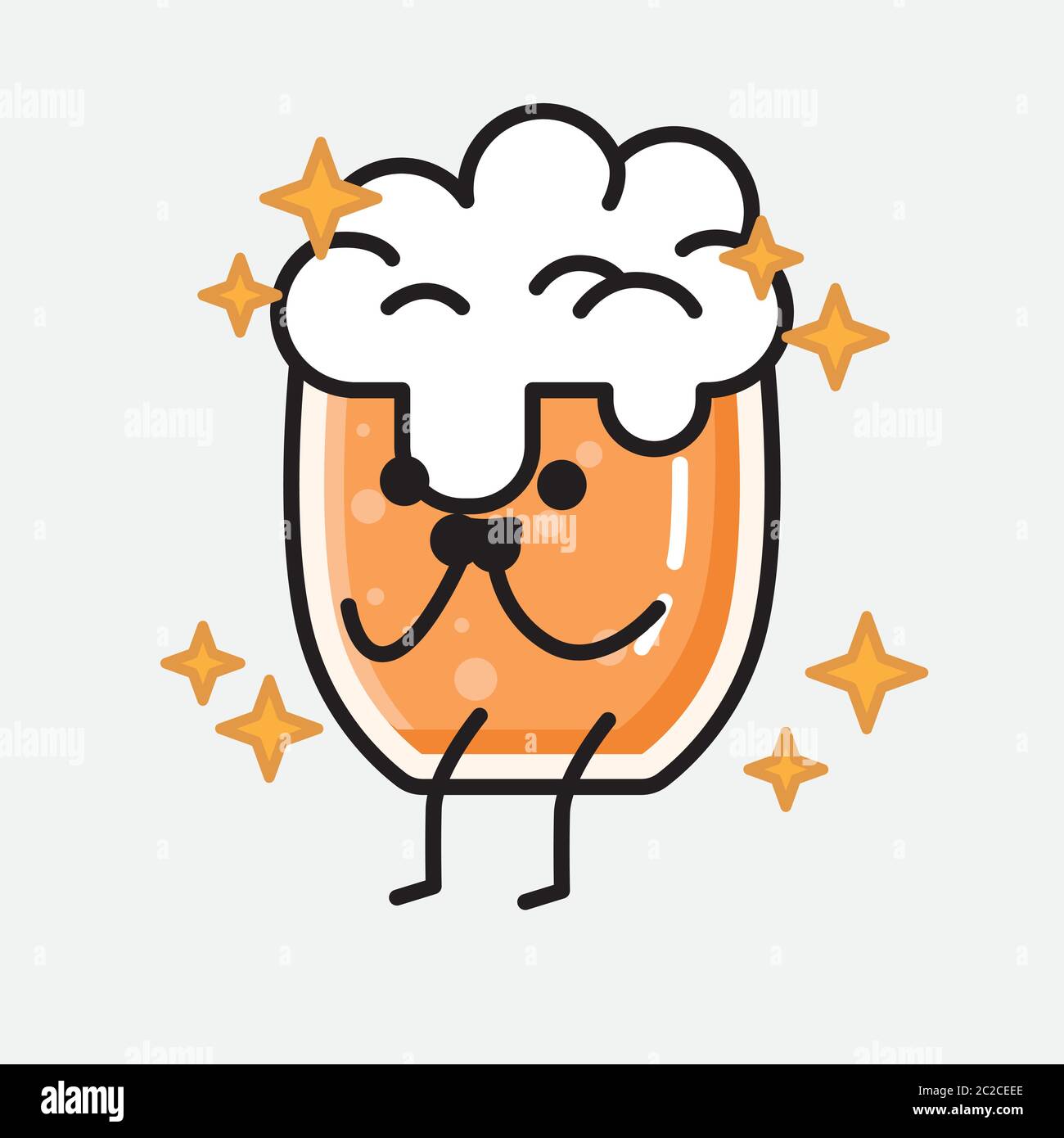 An illustration of Cute Beer Mascot Vector Character in Flat Design ...
