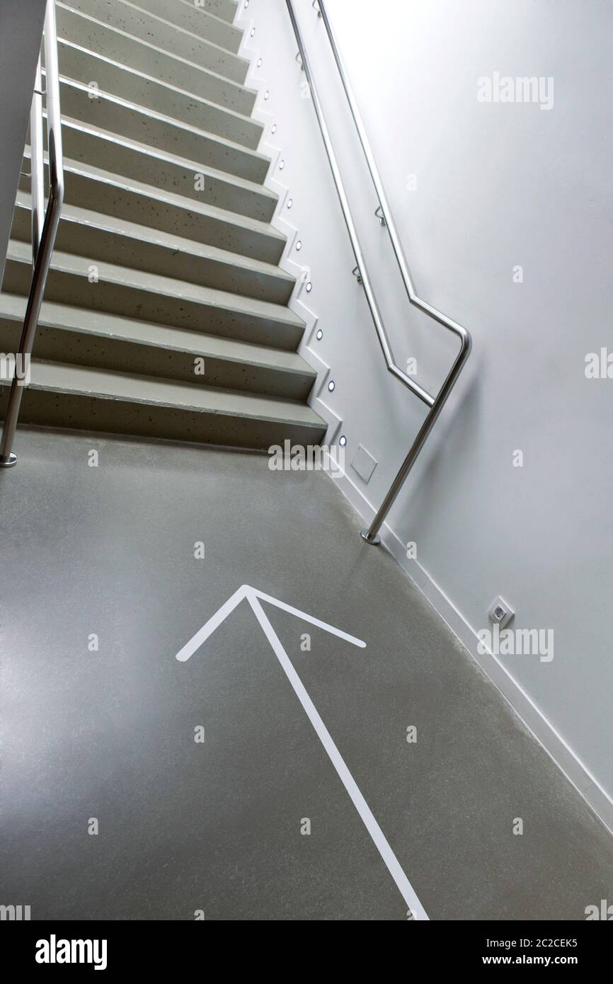 Stairs and metal railing in a hospital Stock Photo - Alamy