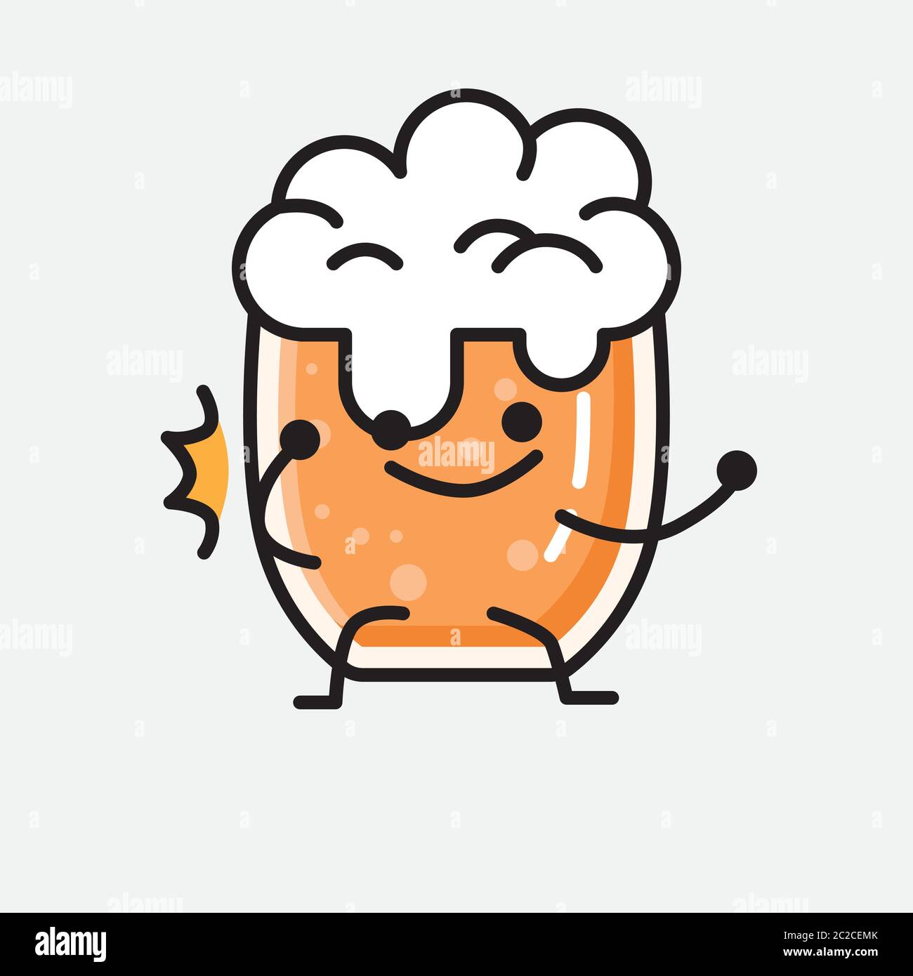An illustration of Cute Beer Mascot Vector Character in Flat Design ...