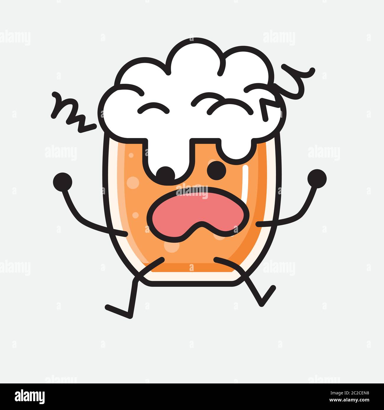 An illustration of Cute Beer Mascot Vector Character in Flat Design ...
