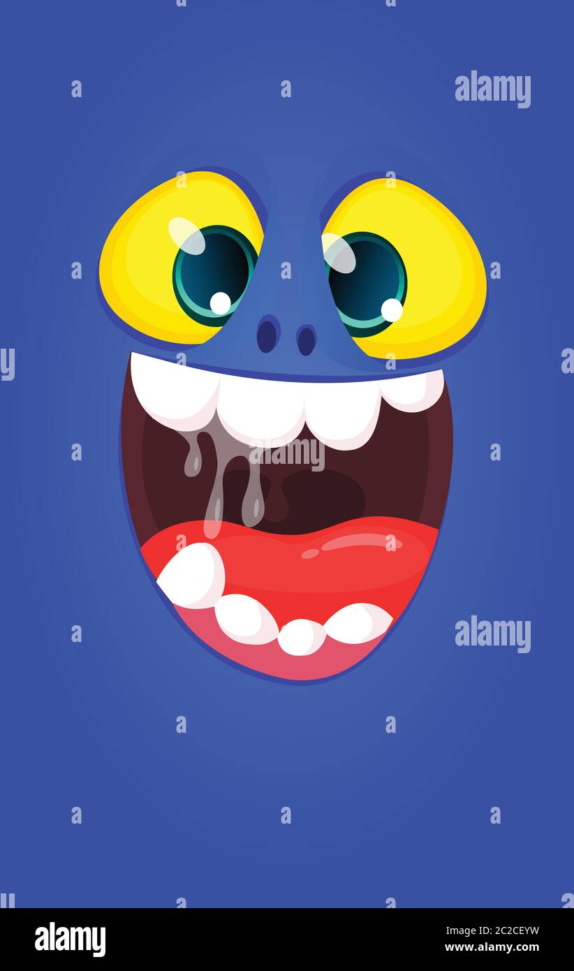 Cartoon monster face laughing. Stock illustration Stock Vector Image ...