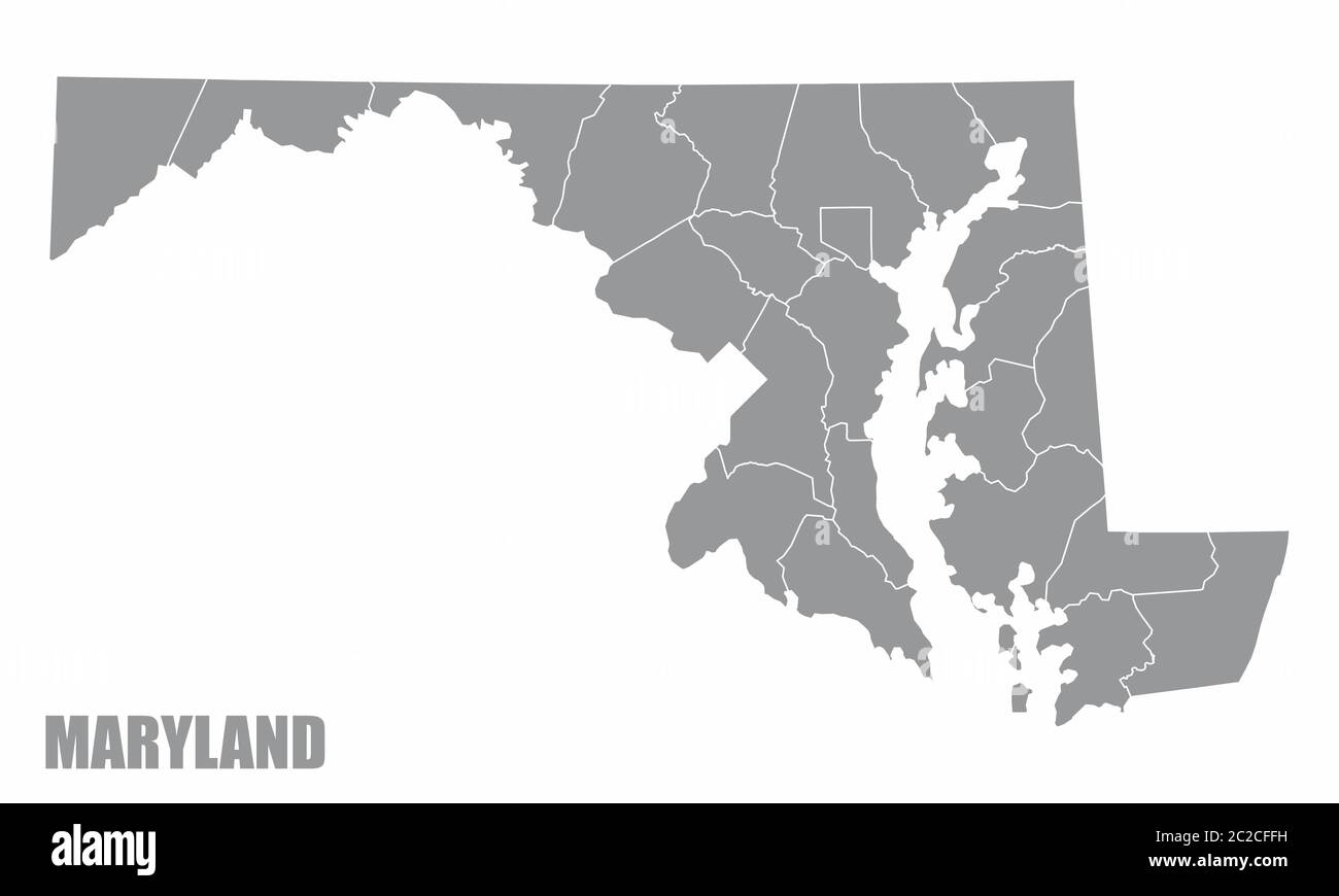 Maryland County Map Stock Vector Image & Art - Alamy