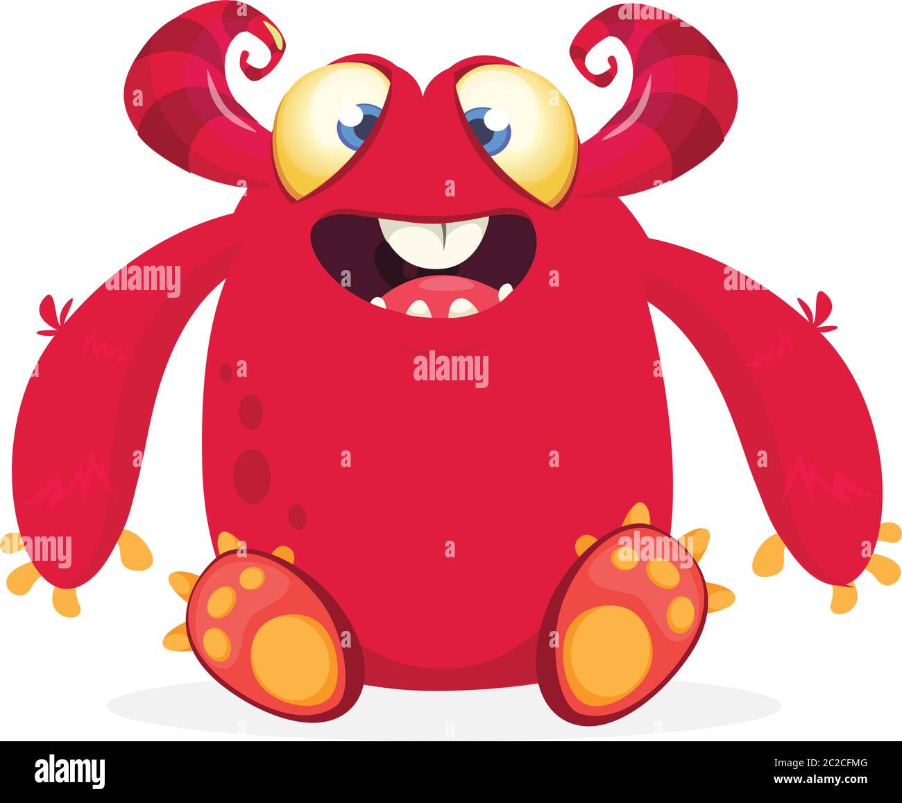 Tiny little monster with big eyes. Vector illustration Stock Vector ...