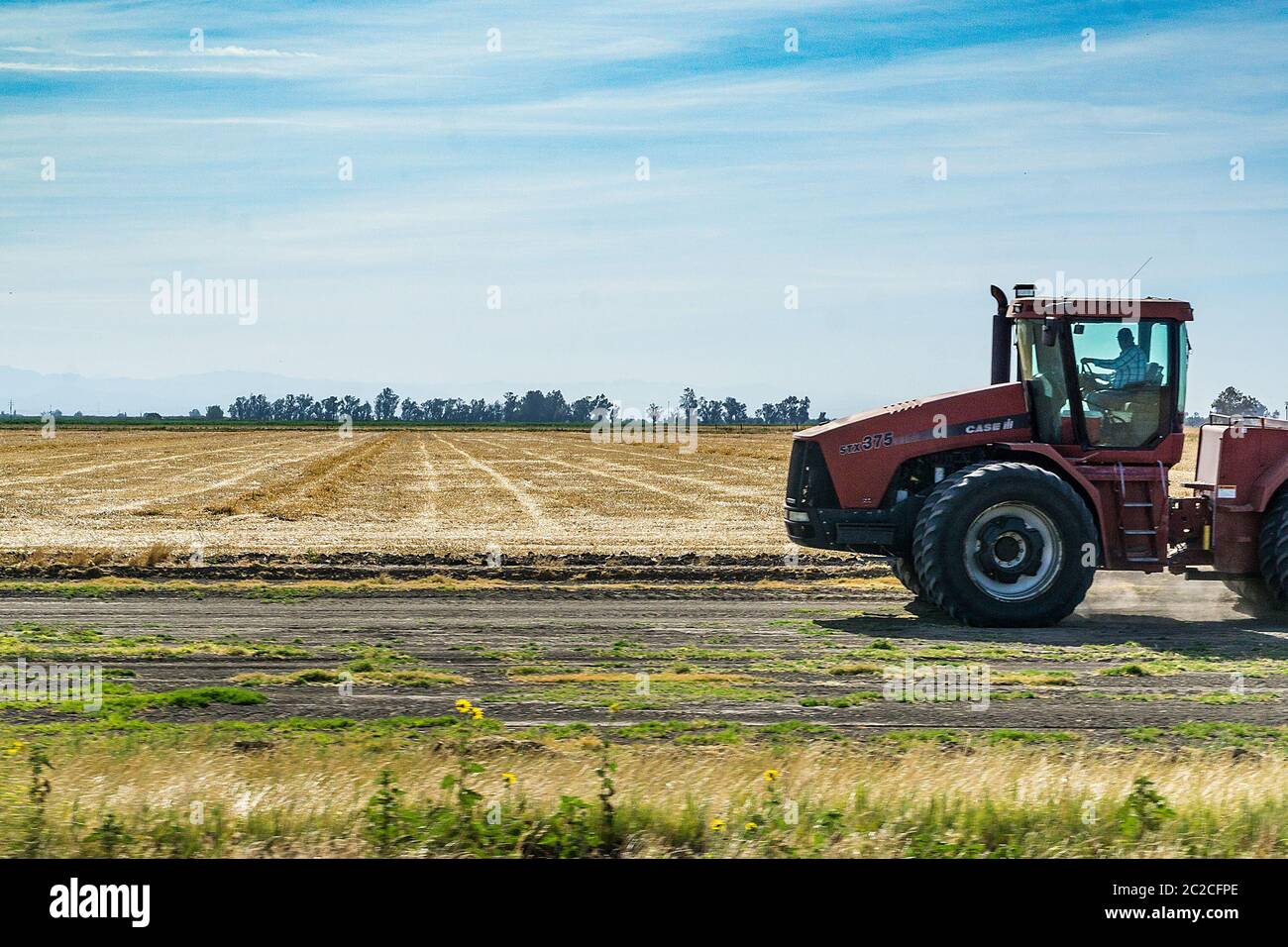 A Case Stx 375 articulated tractor in Merced County California USA ...