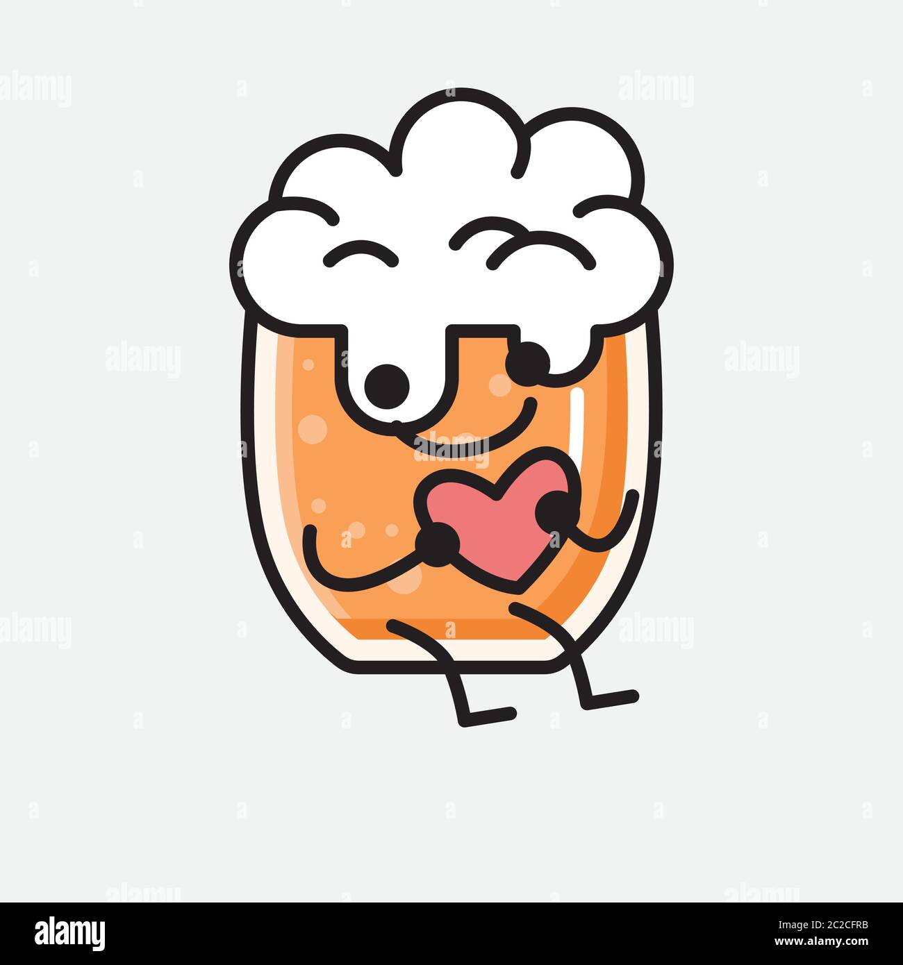 An illustration of Cute Beer Mascot Vector Character in Flat Design ...