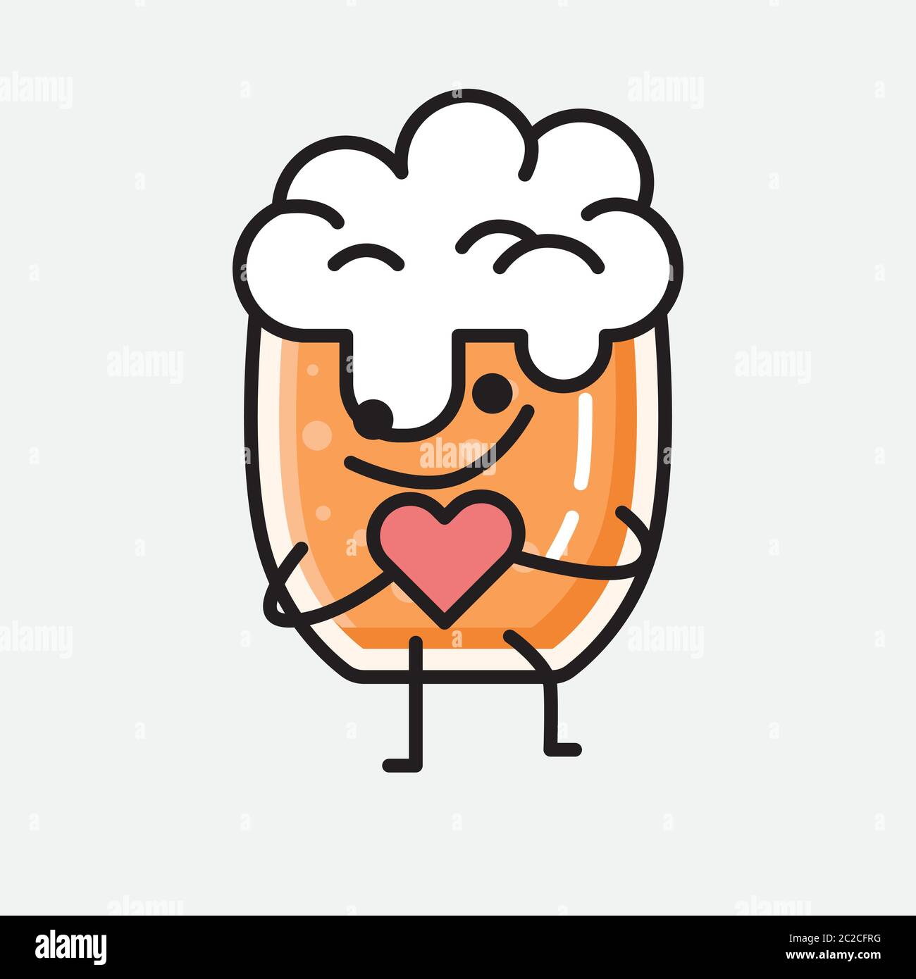 An illustration of Cute Beer Mascot Vector Character in Flat Design ...