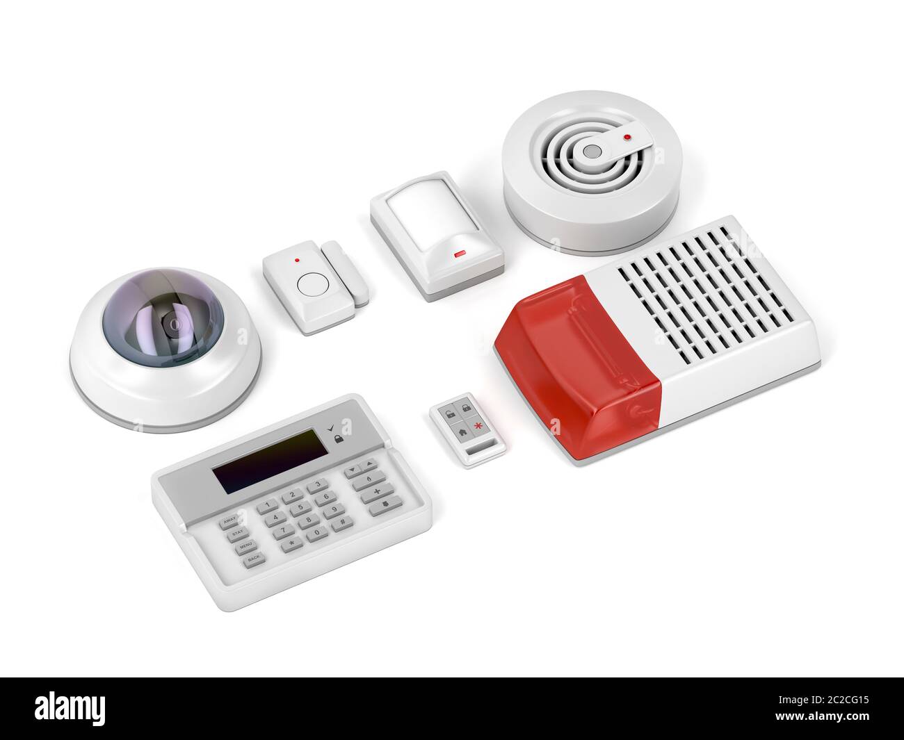 Surveillance electronics on white background Stock Photo - Alamy