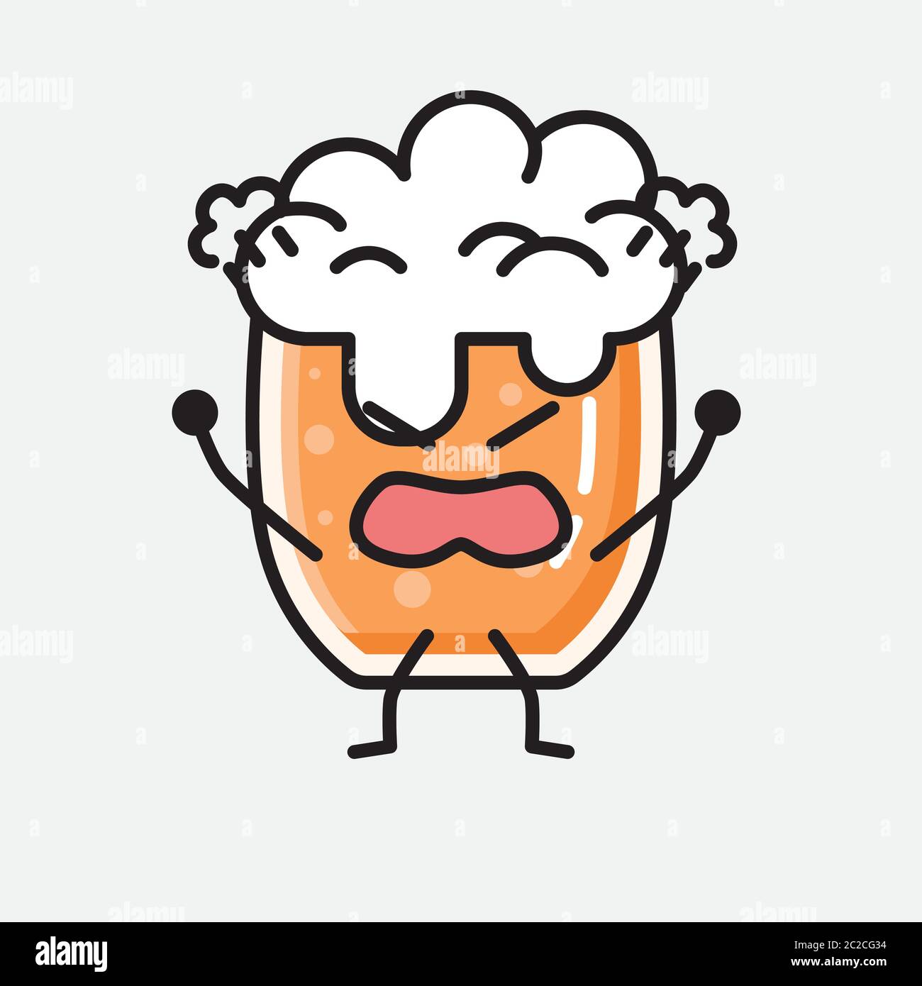An illustration of Cute Beer Mascot Vector Character in Flat Design ...