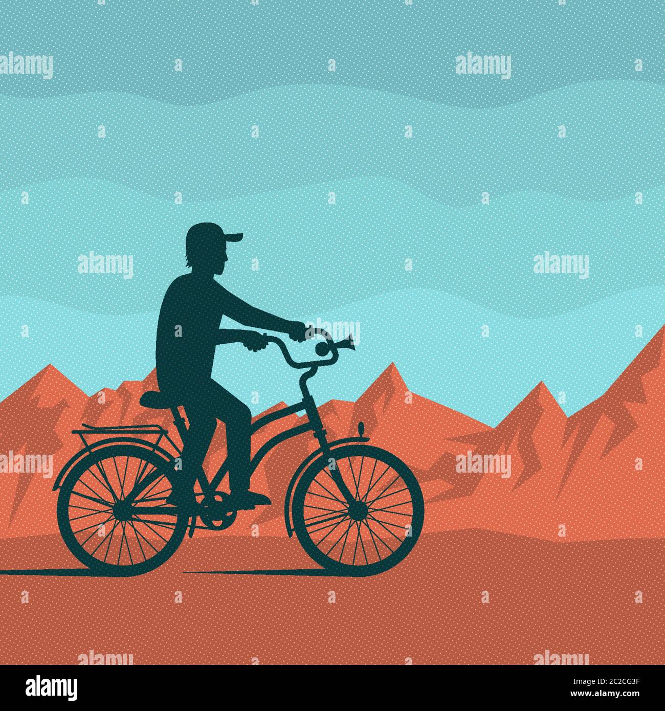 Landscape red mountains Stock Vector Images - Alamy