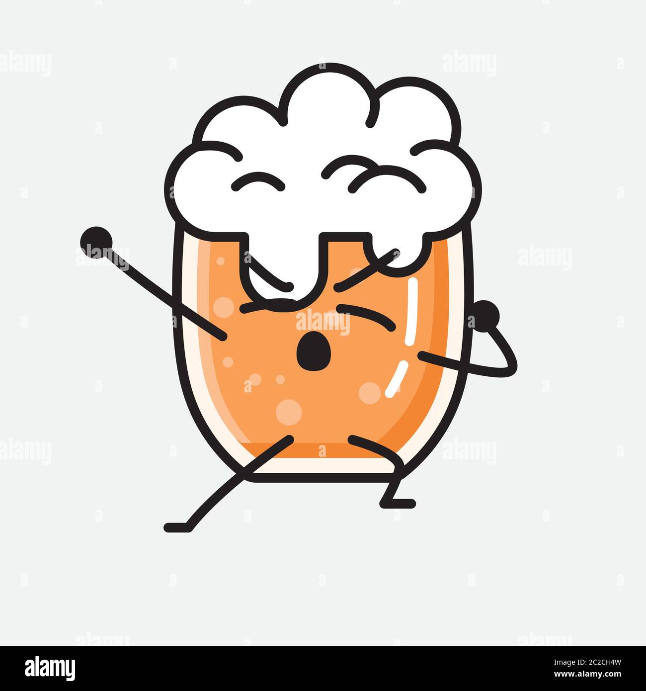 An illustration of Cute Beer Mascot Vector Character in Flat Design ...