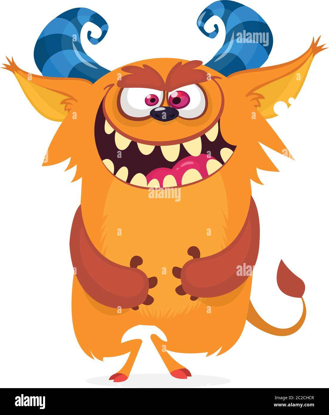 Hungry cartoon monster excited. Vector illustration Stock Vector Image ...