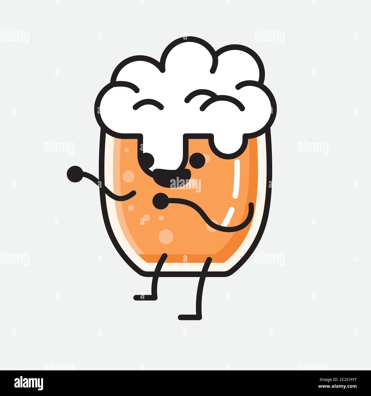 An illustration of Cute Beer Mascot Vector Character in Flat Design ...