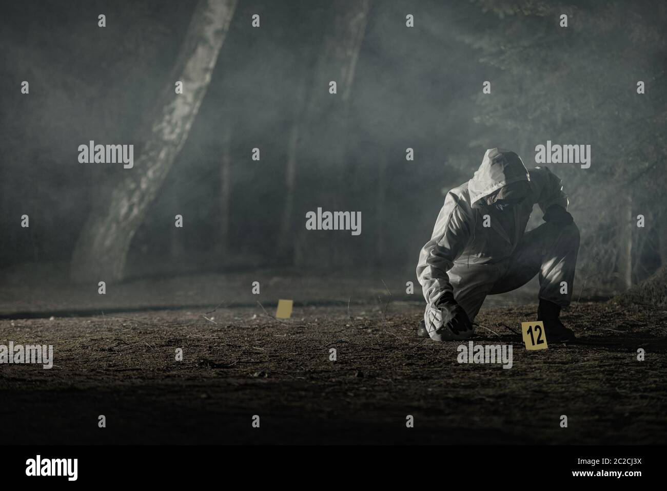 Looking For Traces and Crime Evidence Markers Placing by Forensic ...