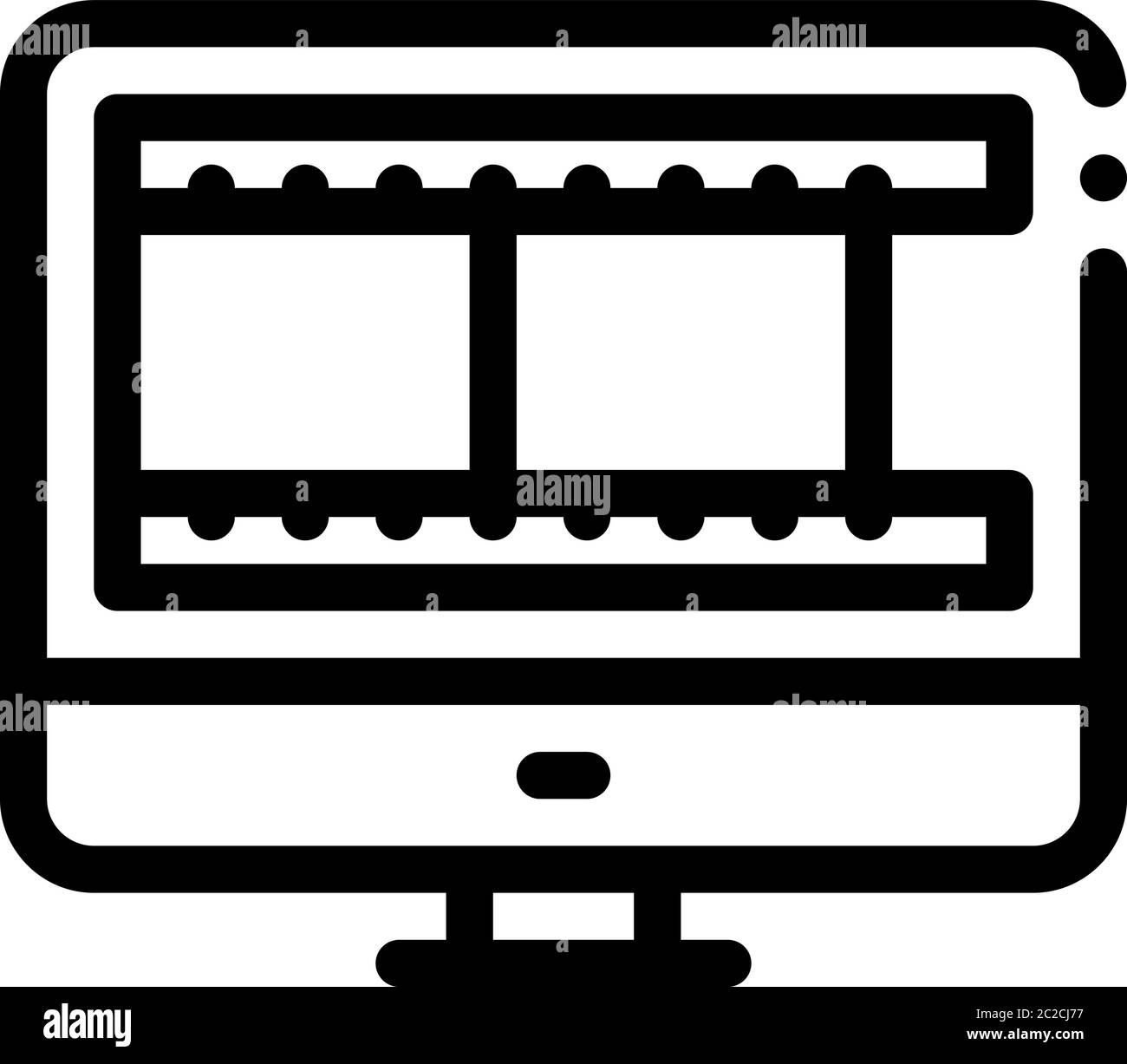 video temporary tape in computer icon vector outline illustration Stock ...