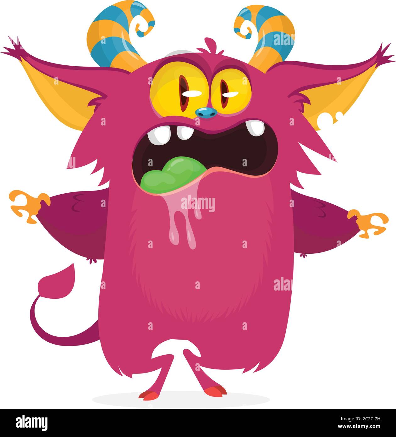 Funny cartoon troll or gremlin. Vector illustration Stock Vector Image ...