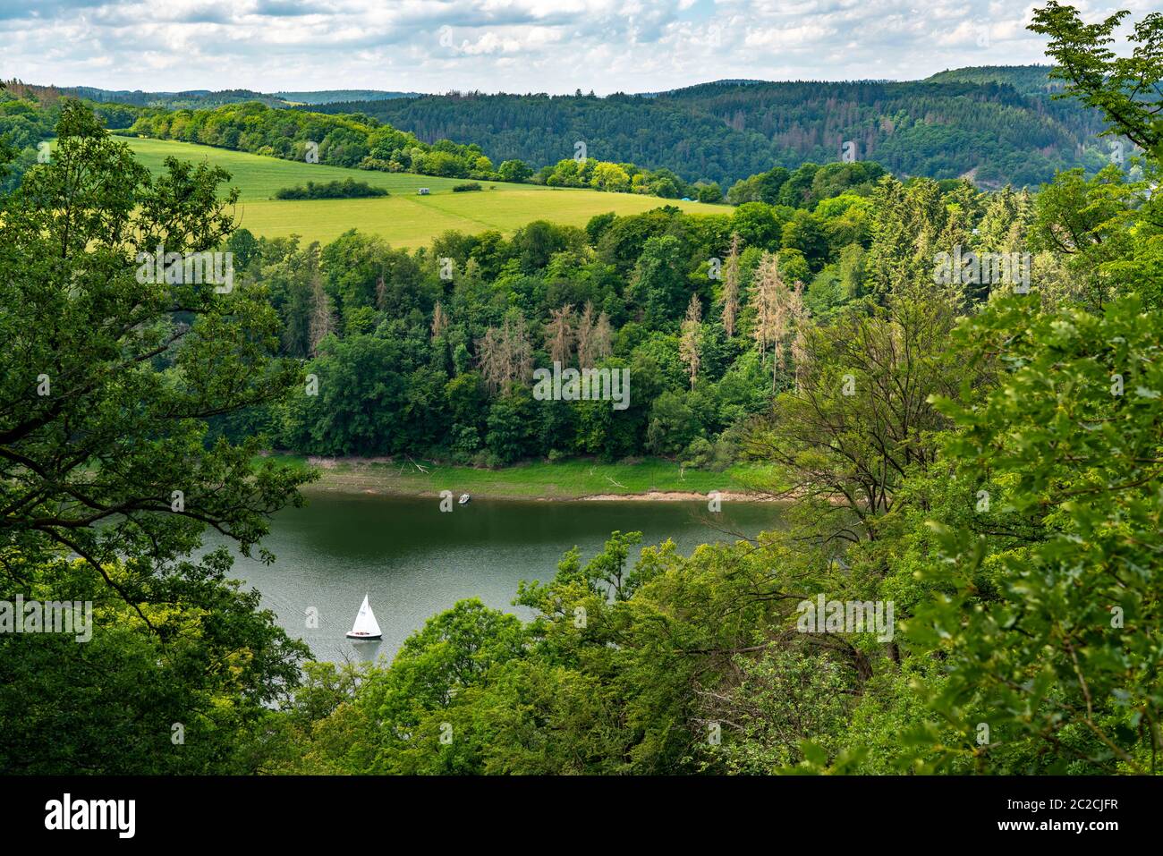 The Edersee, Eder reservoir, recreational waters in Hessen, Germany ...