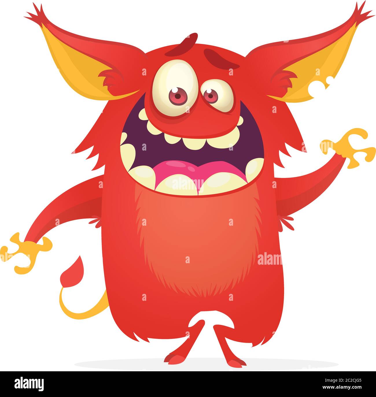 Excited funny monster dancing. Halloween illustration Stock Vector ...
