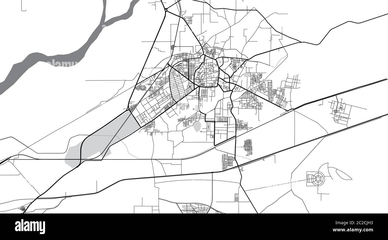 Urban vector city map of Bahawalpur, Pakistan, Asia Stock Vector Image ...