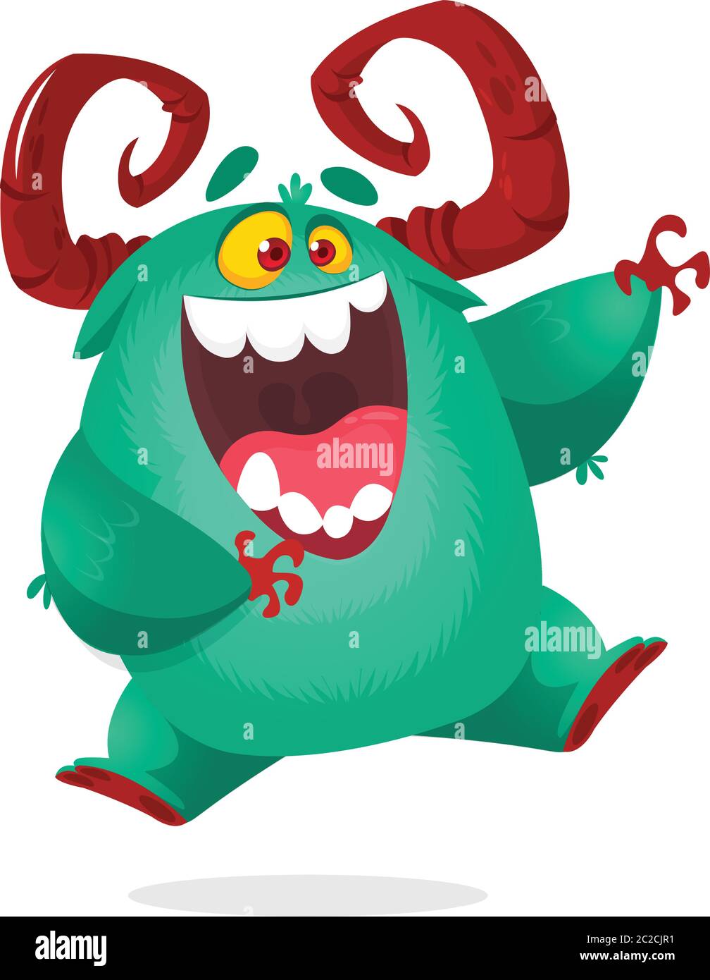 Dancing monster character illustration. Funny monster vector Stock ...
