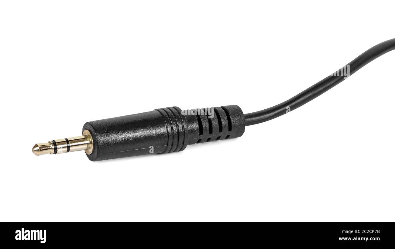 Stereo mini jack plug isolated on white background with clipping path ...