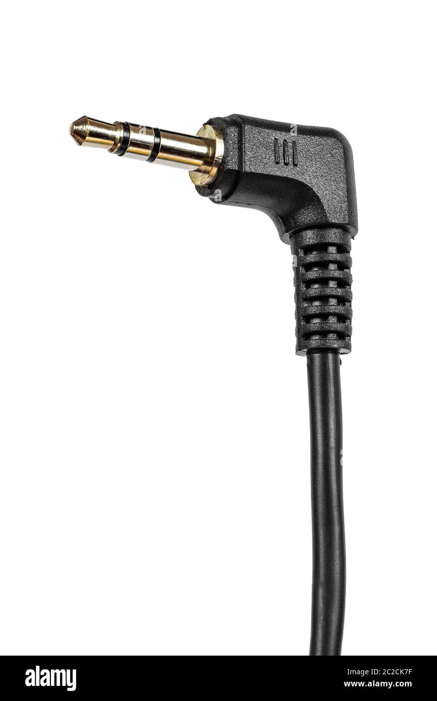 Stereo mini jack plug isolated on white background with clipping path ...