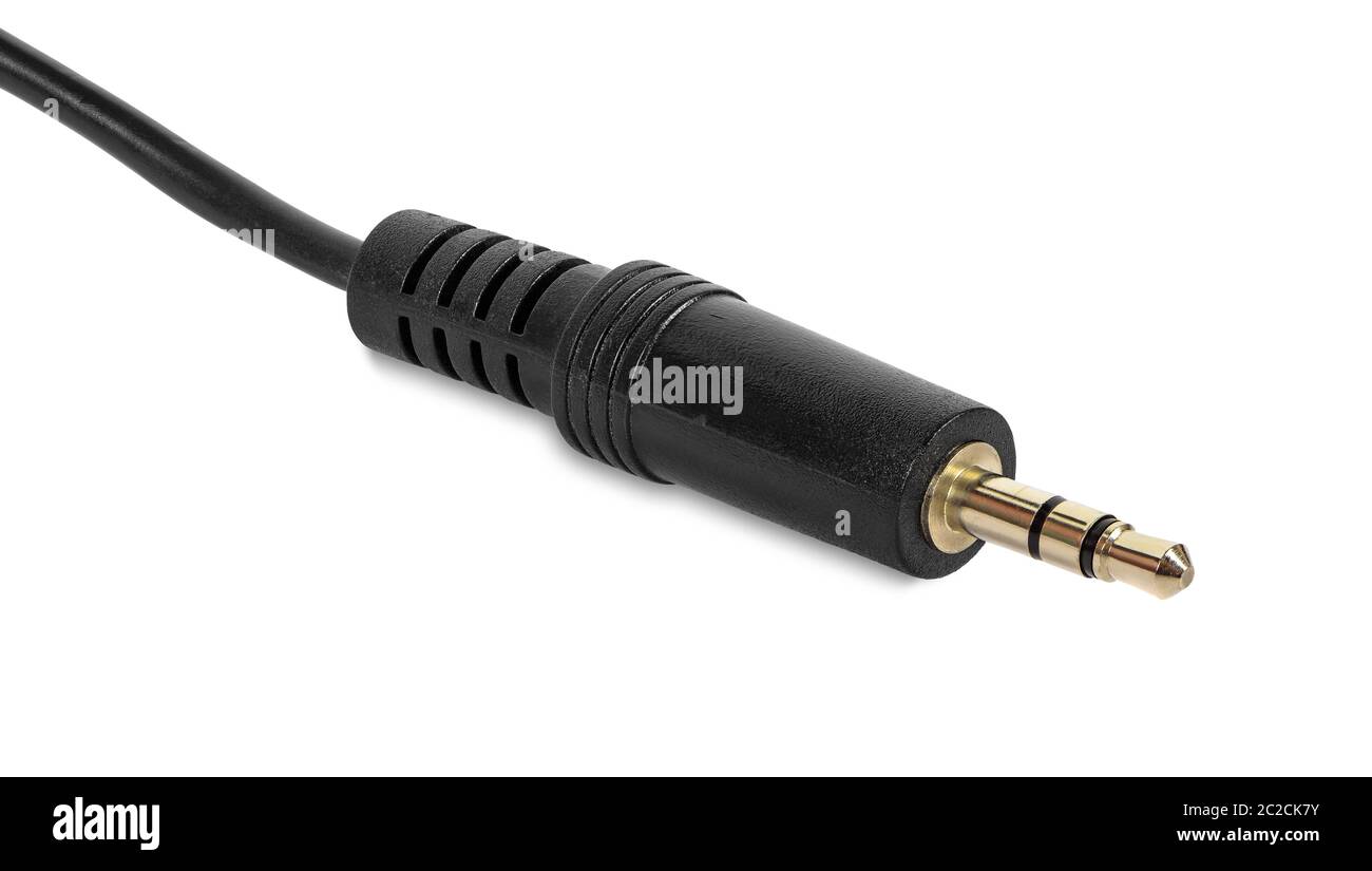 Stereo mini jack plug isolated on white background with clipping path ...