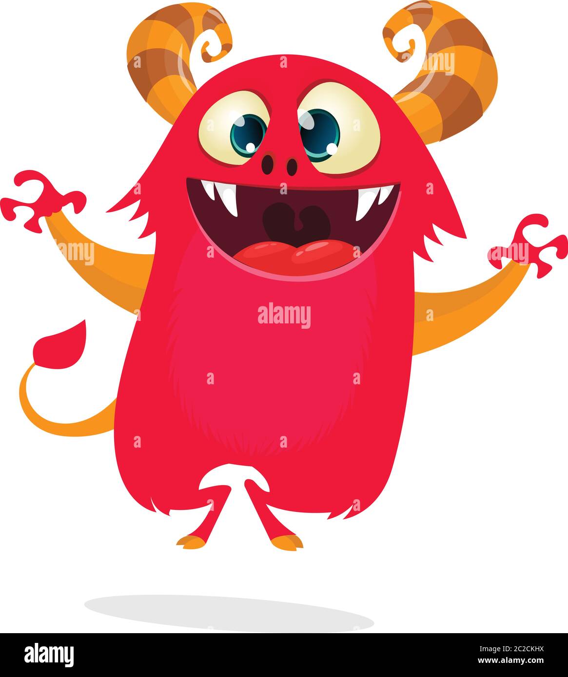 Funny pink devil illustration. Halloween illustration Stock Vector ...