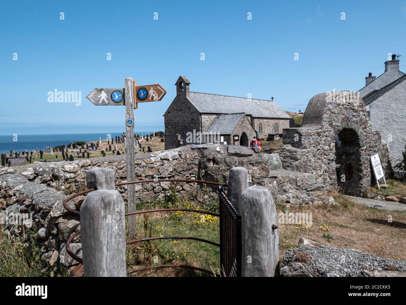 Saint Patricks church Llanbadrig Isle of Anglesey Wales UK Stock Photo ...
