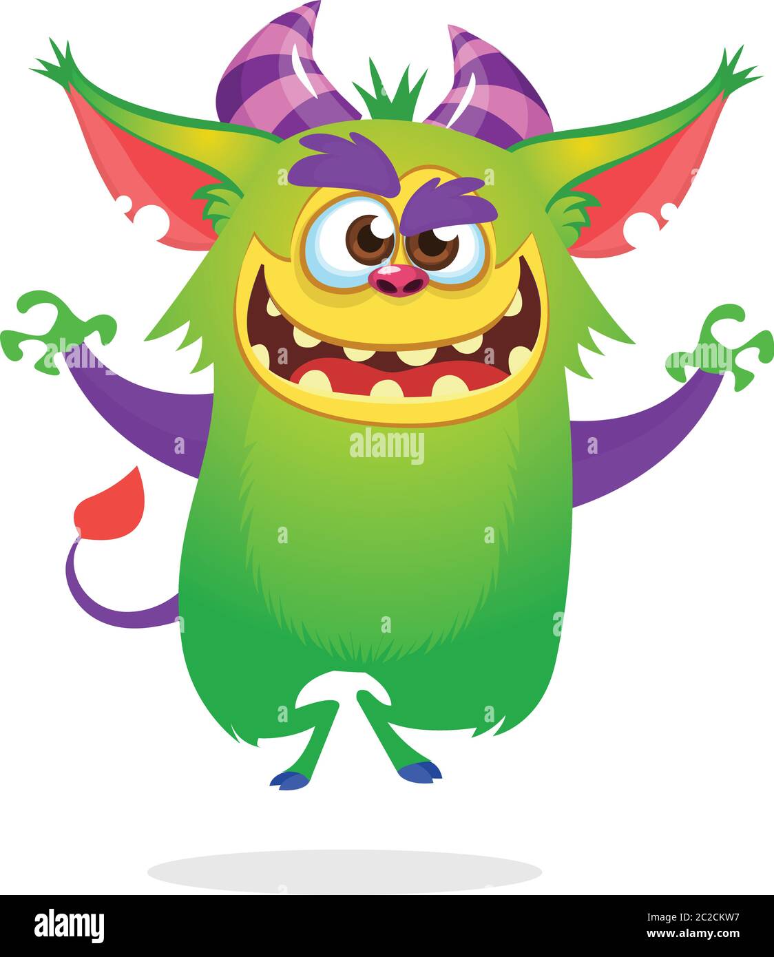 Angry troll cartoon dancing. Halloween children illustration Stock ...