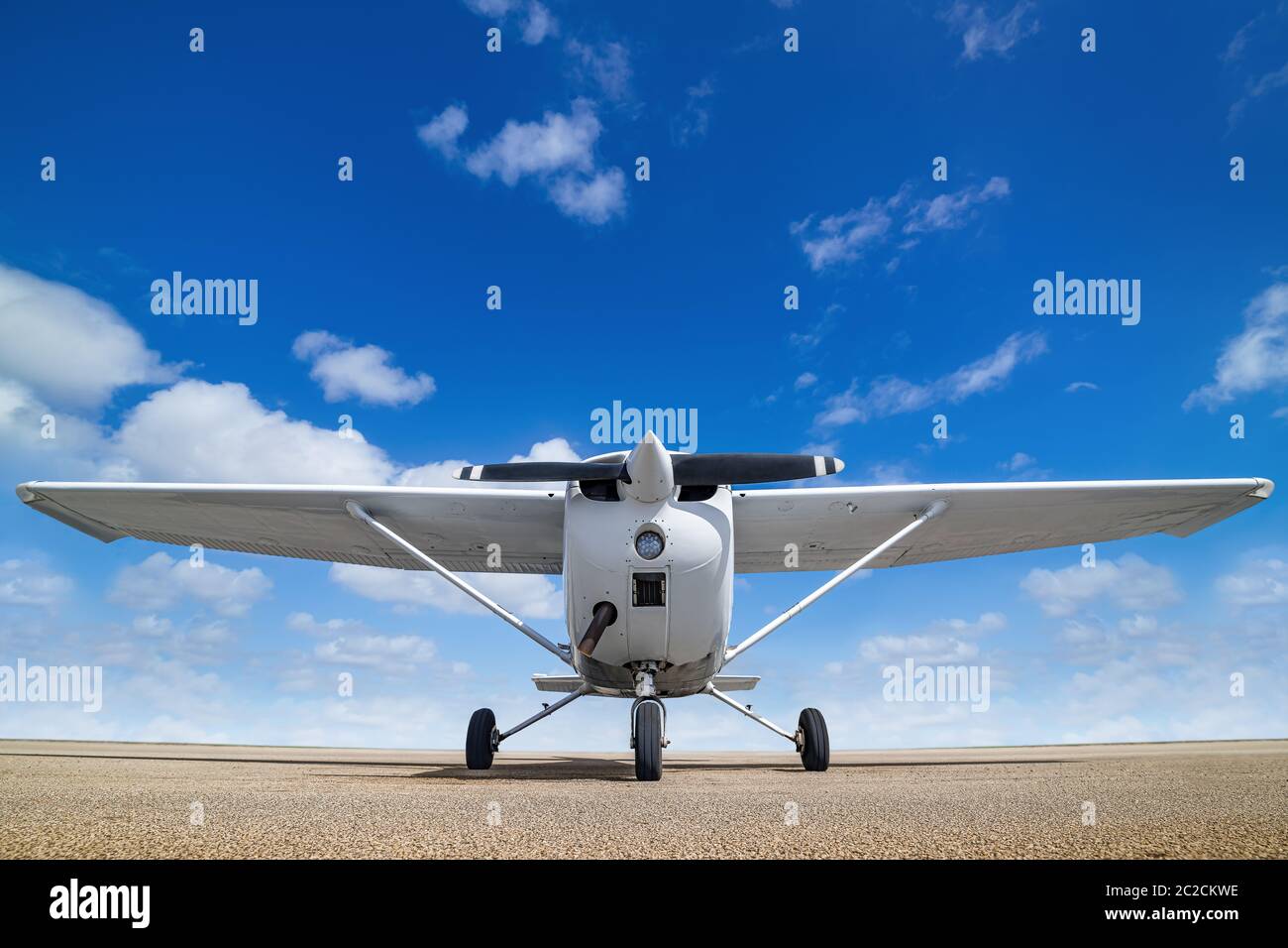 sports plane on a runway waiting for take off Stock Photo - Alamy