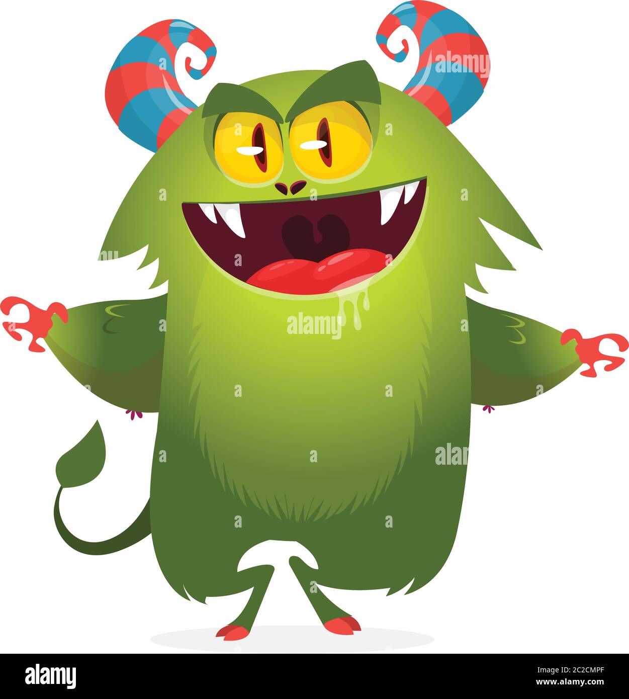 Funny cartoon troll or gremlin. Vector illustration Stock Vector Image ...