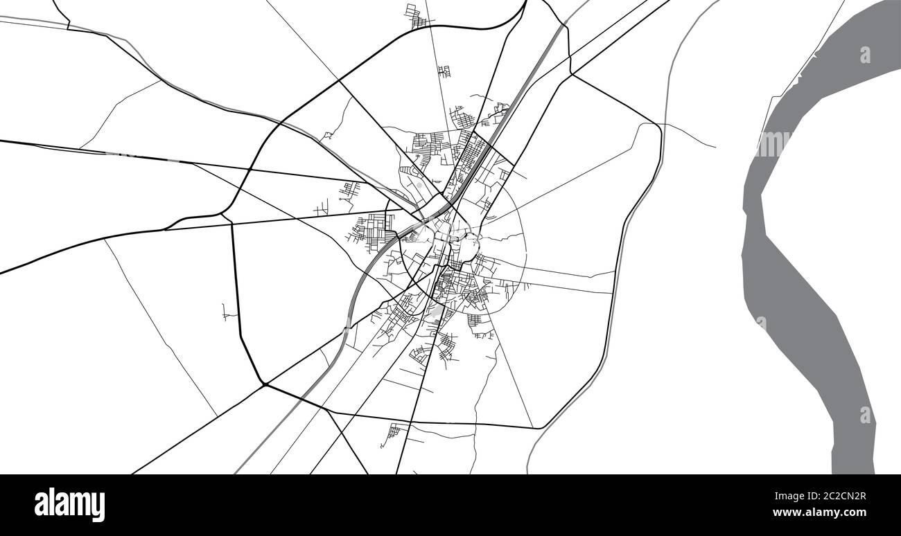 Urban vector city map of Larkana, Pakistan, Asia Stock Vector Image ...